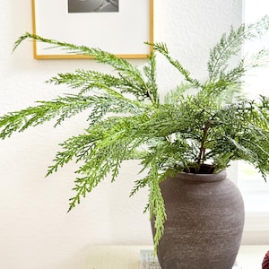 Faux Real Touch Cedar Spray Stem (pack of 3), Green Cedar Spray ...