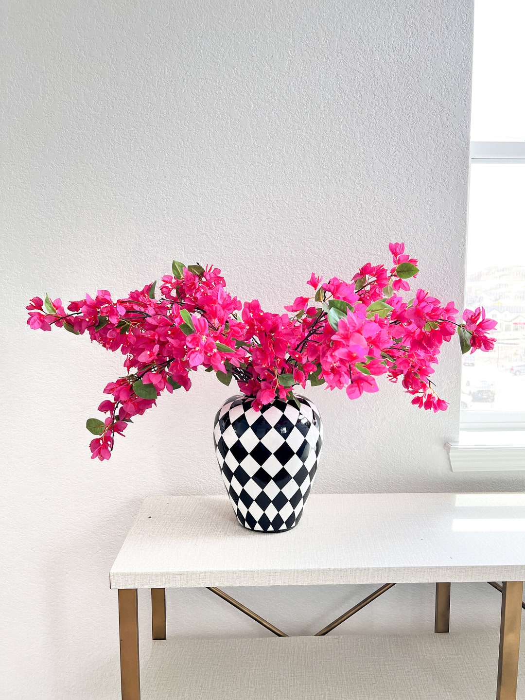 Artificial Fuchsia Pink Bougainvillea Stem, (pack of 3 Stems), Faux ...