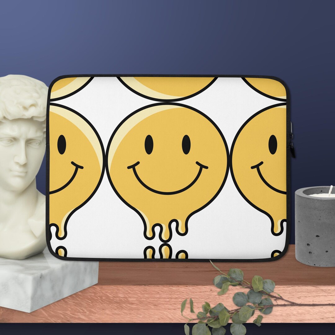 Smiley Face Laptop Sleeve- 13" and 15" - Cheerful Protective Computer ...