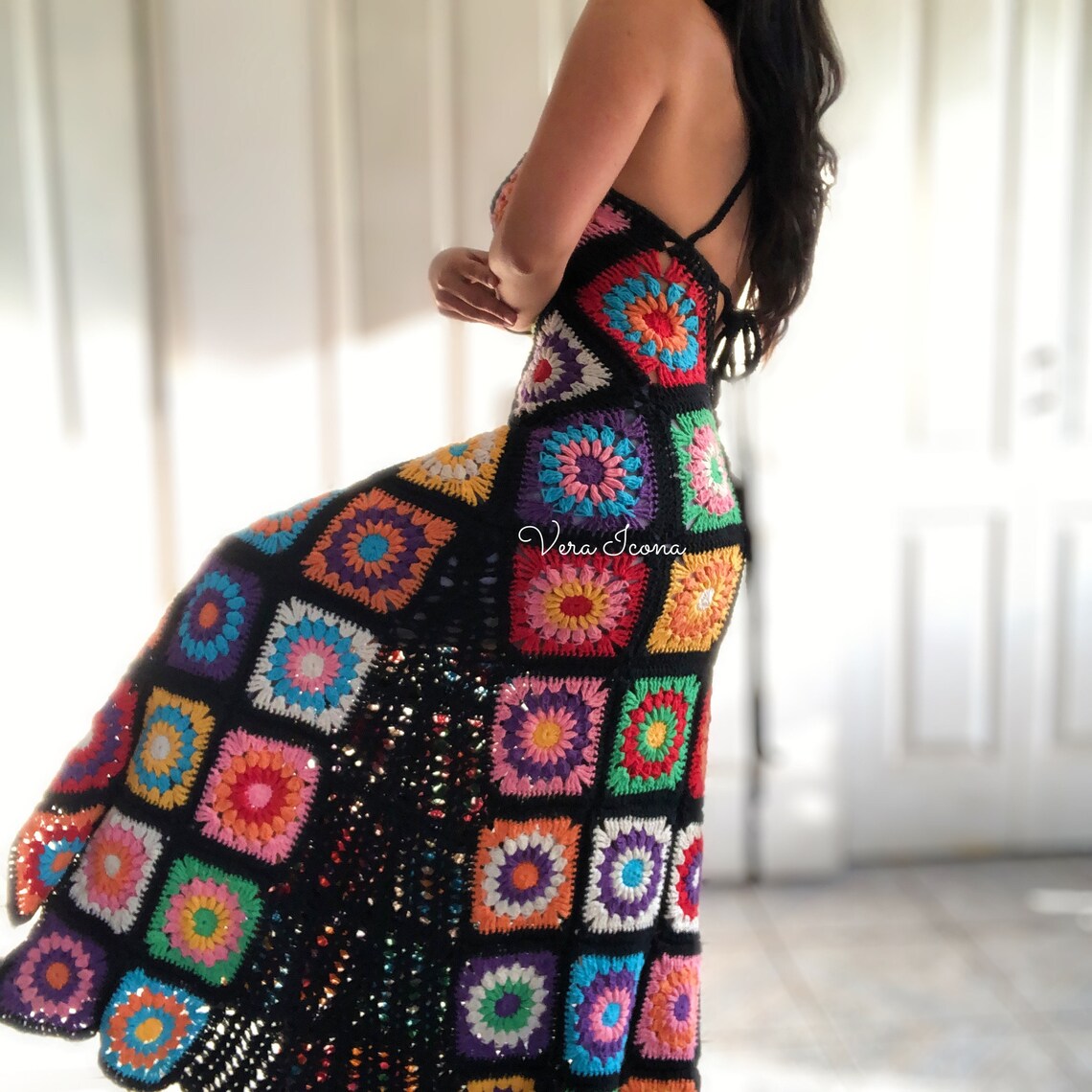 Square Granny Maxi Dress Crochet Pattern - Etsy