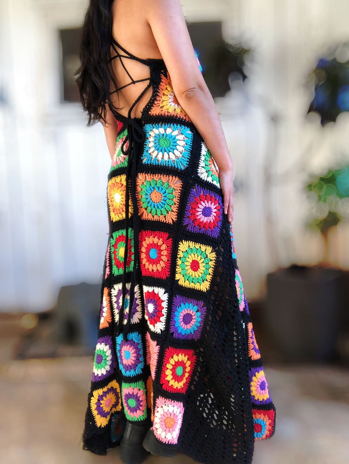 Square Granny Maxi Dress Crochet Pattern - Etsy