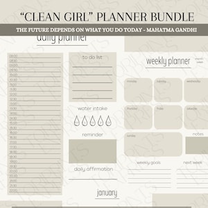 CLEAN GIRL Planner Bundle, Printable Pdf, Printable Planner - Etsy