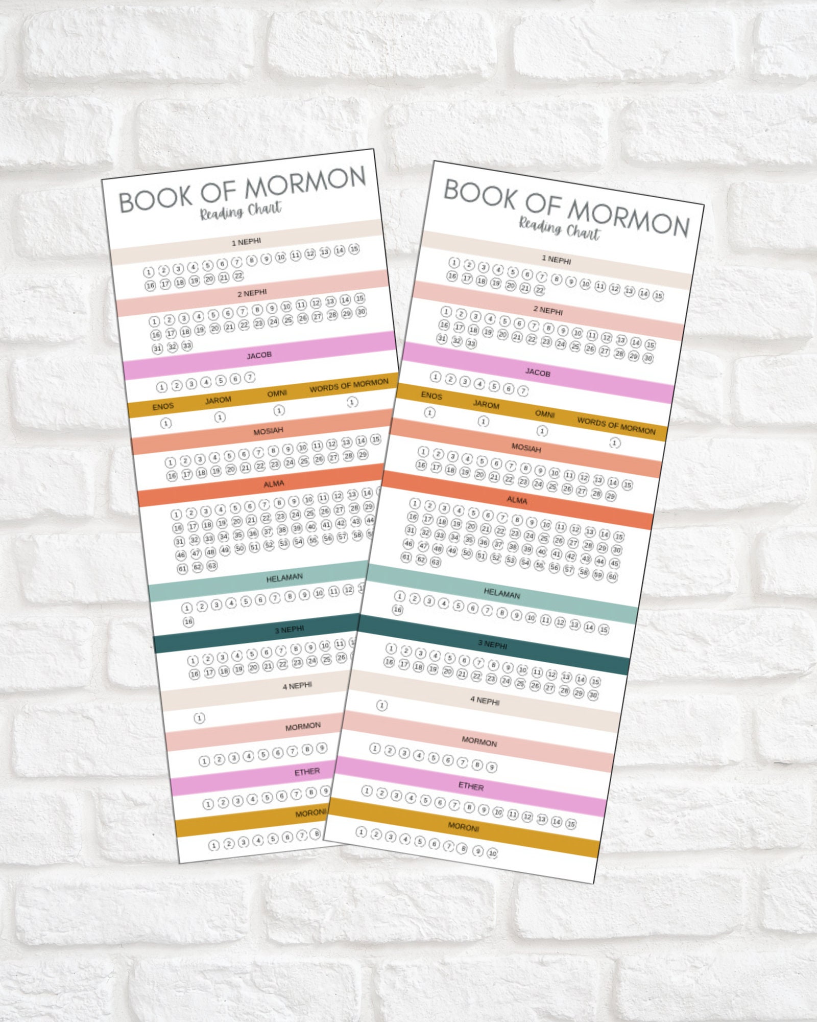 Book of Mormon Reading Chart Bookmark - Etsy