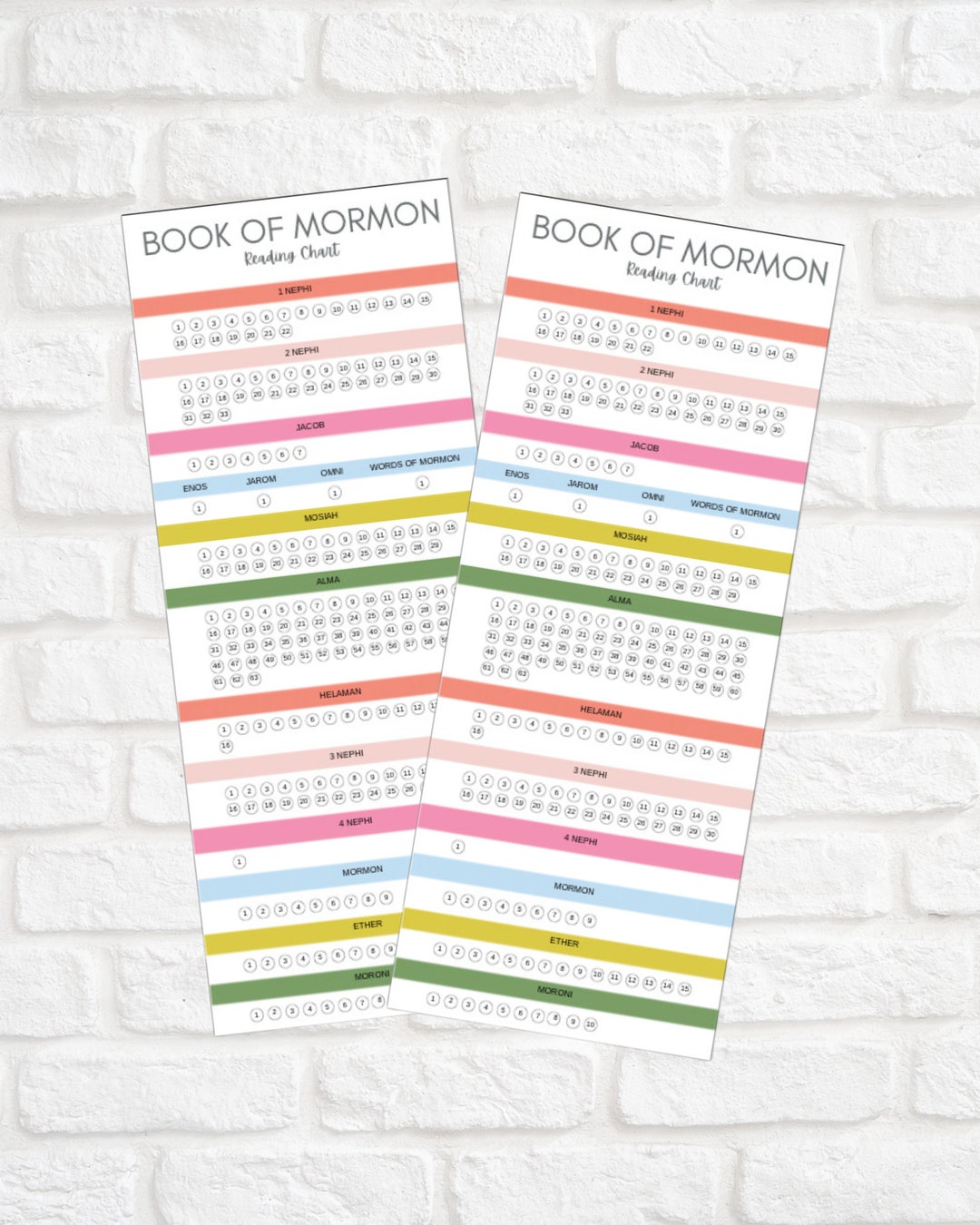 Book of Mormon Reading Chart Bookmark - Etsy