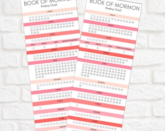 Book of Mormon Reading Chart Bookmark Printable Bookmark for Book of Mormon Scripture Reading - Etsy
