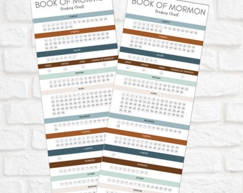 Book of Mormon Reading Chart Bookmark Printable Bookmark for Book of Mormon Scripture Reading - Etsy
