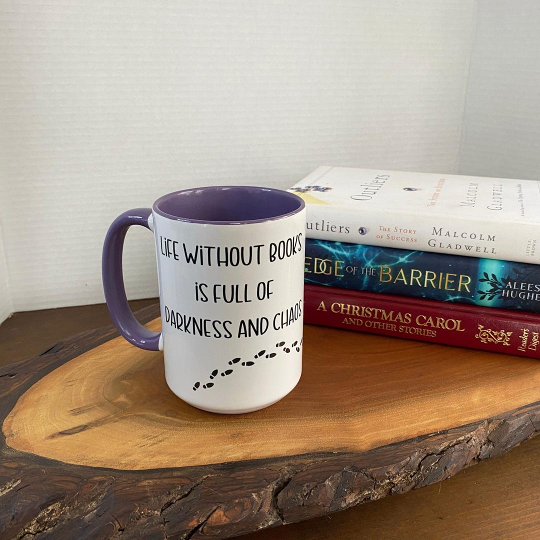 Book Lover Mug | Life Without Books Gift | Two-tone Ceramic Coffee Mug ...