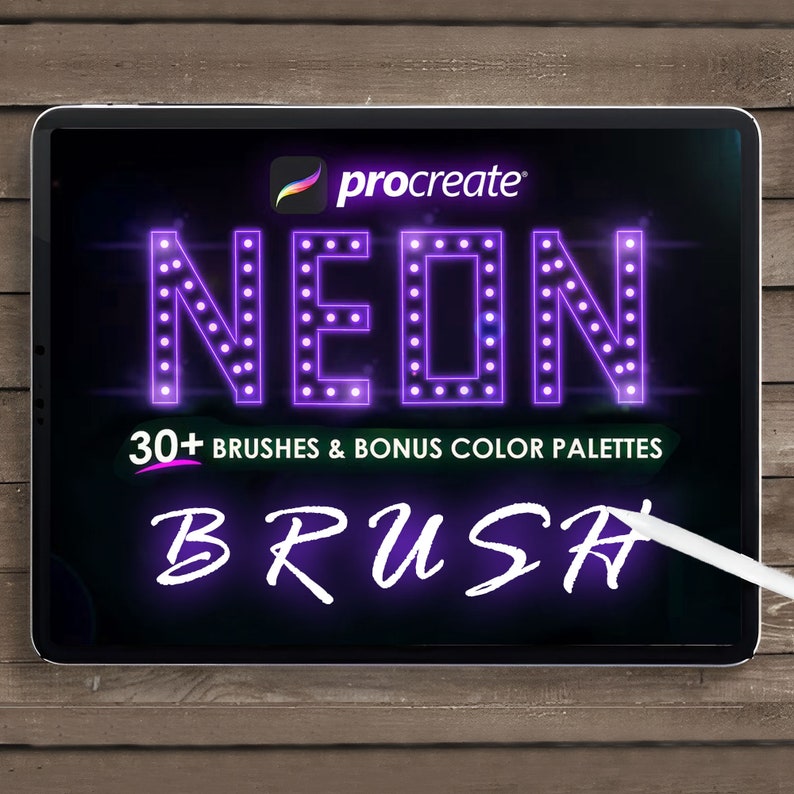 30 Procreate Neon Brushes, Procreate Neon Lights, Procreate Neon, Procreate 3d, Procreate Light ...