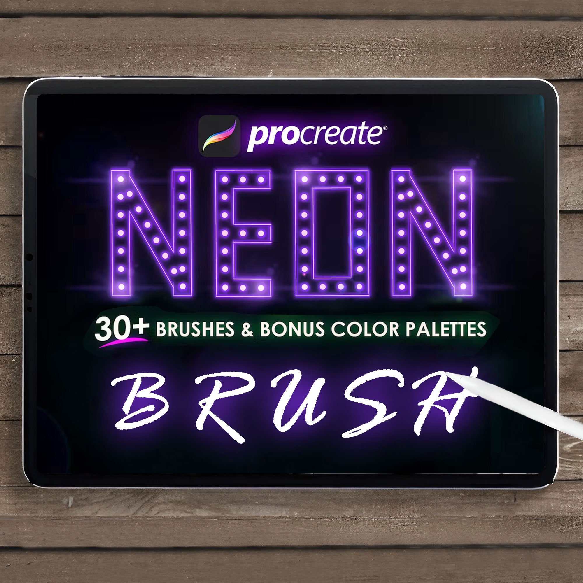30 Procreate Neon Brushes, Procreate Neon Lights, Procreate Neon ...