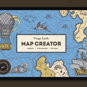 Procreate Vintage Procreate, Procreate World Map Maker Brushes ...