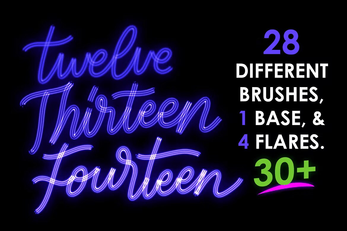 30 Procreate Neon Brushes, Procreate Neon Lights, Procreate Neon ...