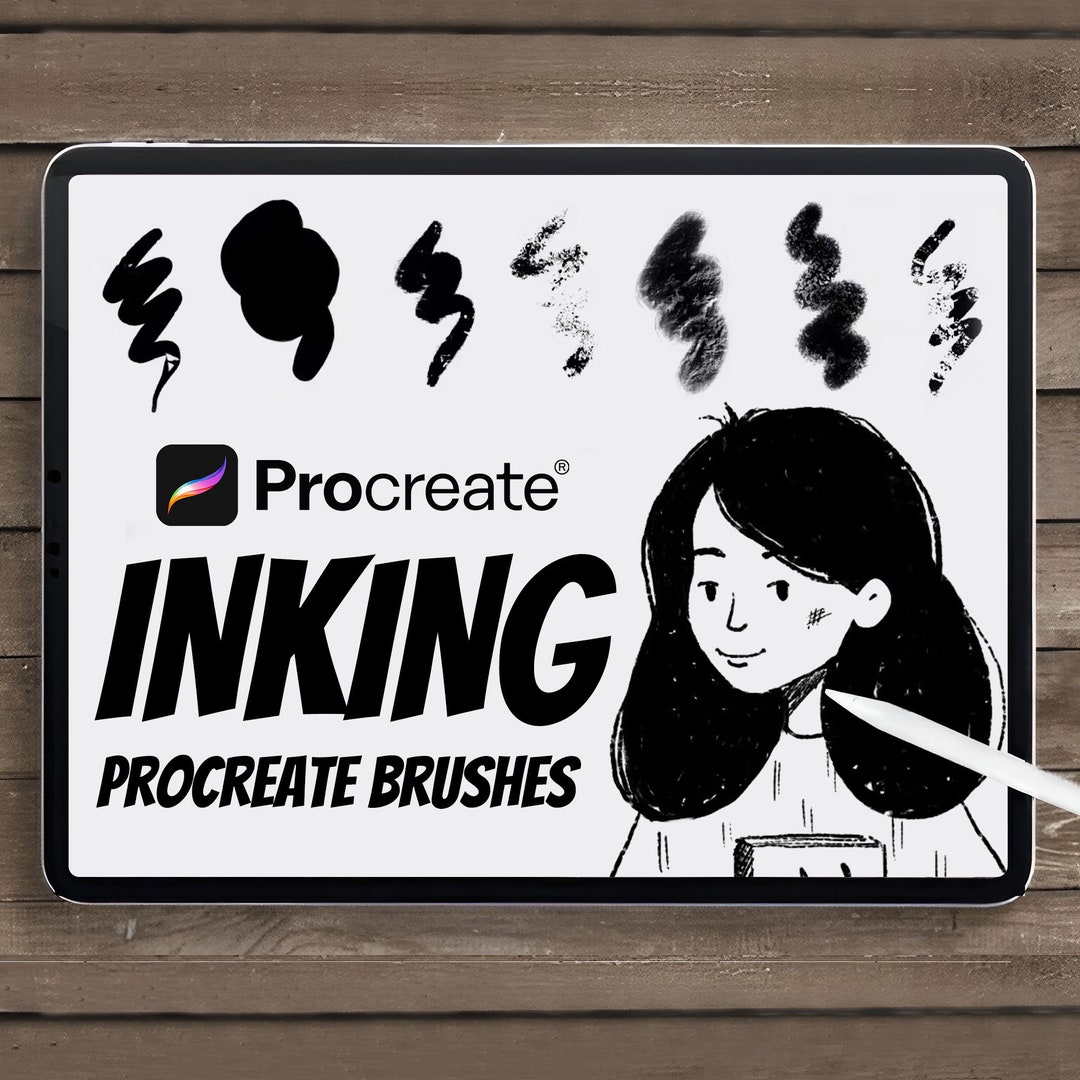 19 Inking Brushes for Procreate, Vintage Ink Procreate, Brush Liner Pen ...