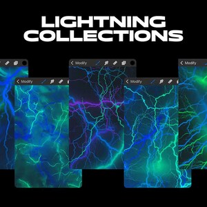 20 Procreate Lightning Brushes, Procreate Seamless Lightning Texture, Procreate Thunder Texture ...