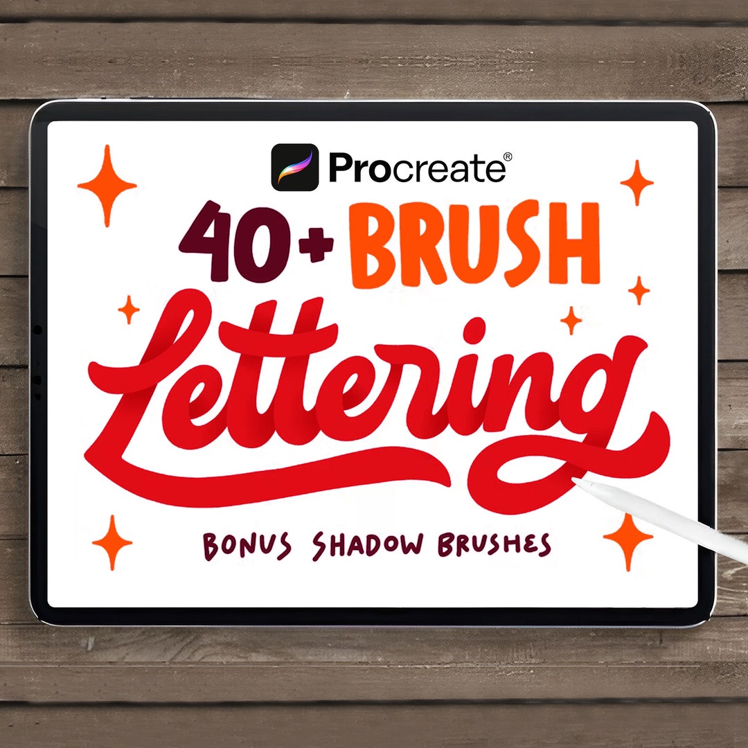 40 Procreate Lettering Brushes, Procreate Calligraphy Brush, Procreate ...