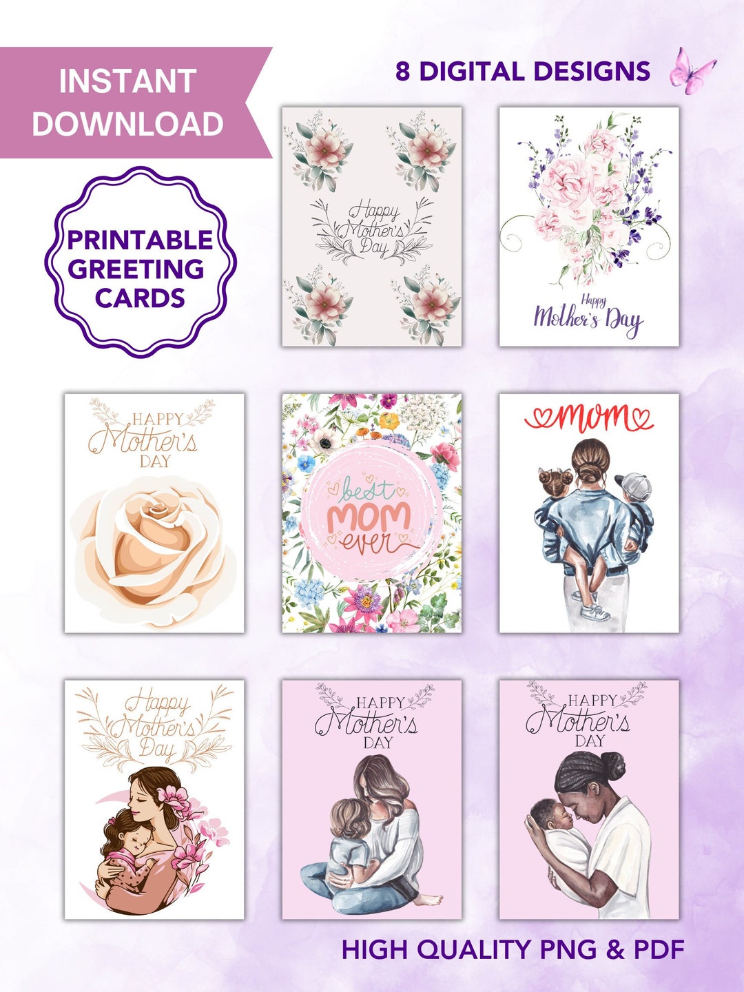 Mothers Day Digital Greeting Cards, Mom Wall Art, Mothers Day Decor ...