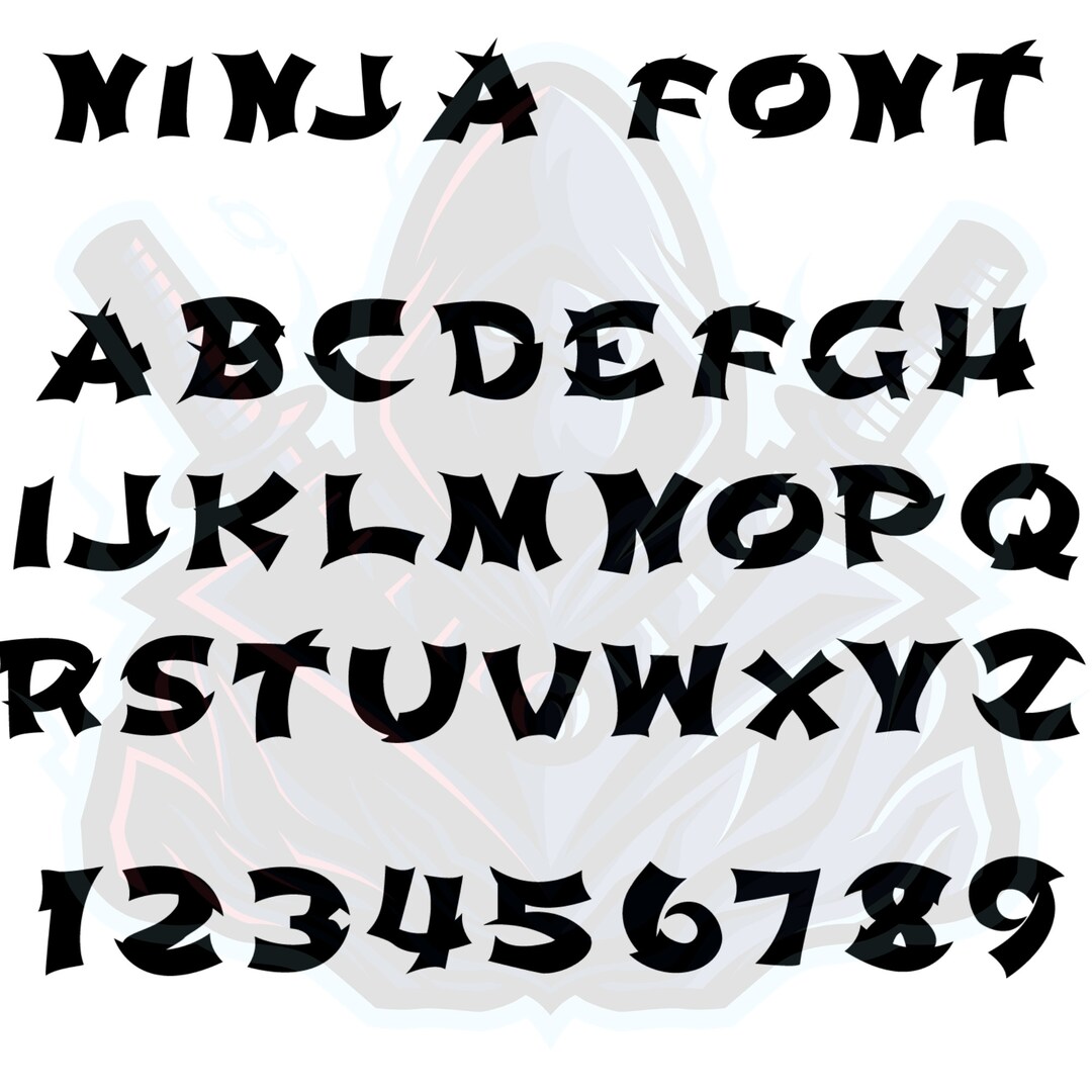 Buy Ninja Font SVG, Ninja Font Png, Boy Font, Karate Font Svg, Ninja ...
