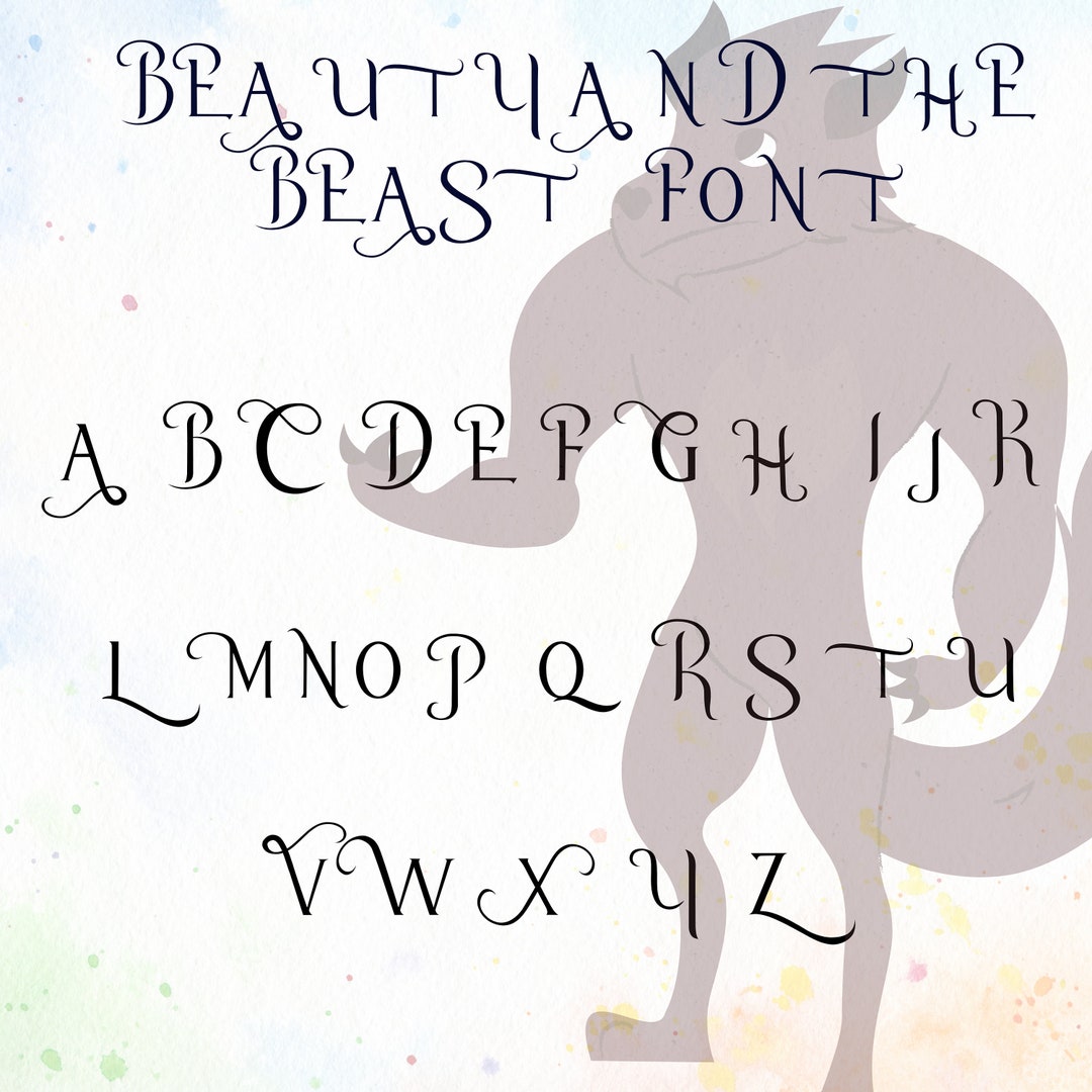 Beauty of the Beast Font SVG, Belle Font Svg Files for Cricut and Silhouette, Princess Font Ttf ...