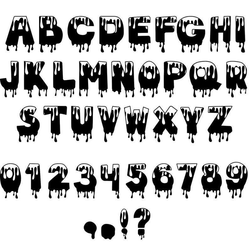Dripping Font SVG, Dripping Alphabet, Dripping Cut Files, Svg Files for ...