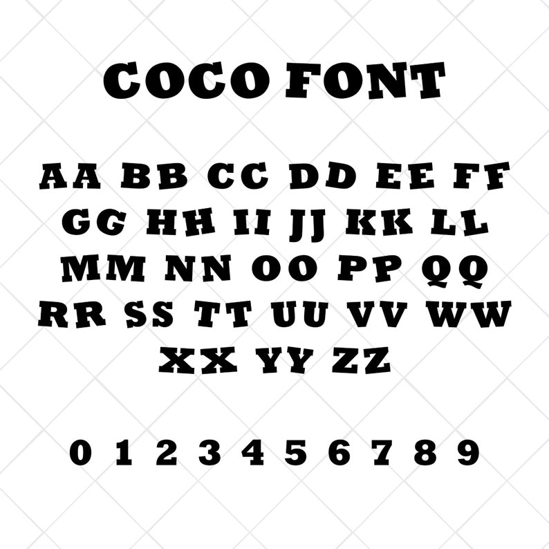 COCO FONT SVG, Coco Movie Font, Coco Font, Coco Letters Font, Coco Font ...