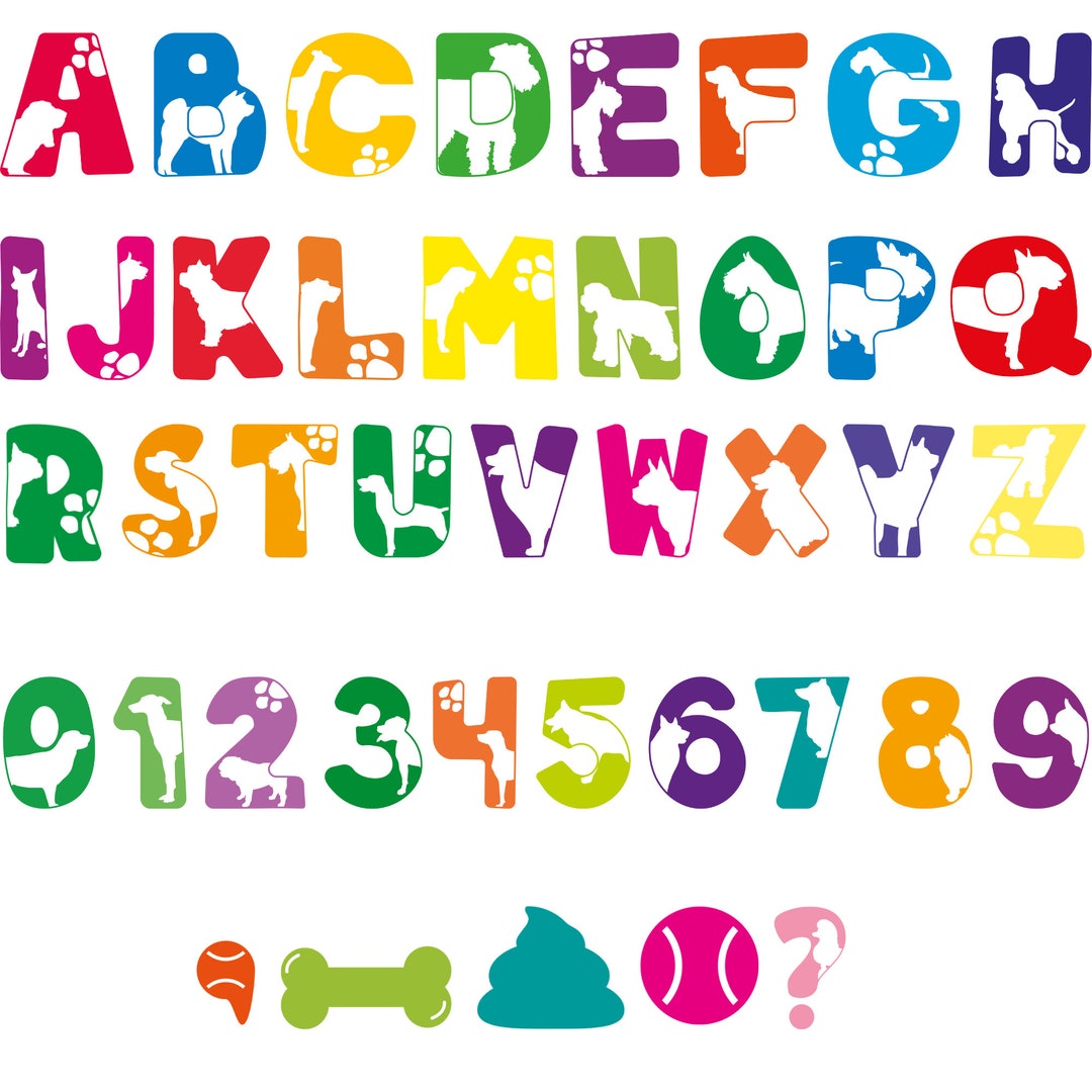 Paw Wow Font Bundle, Dogs Font SVG, PNG, EPS Fonts Procreate, Fonts ...