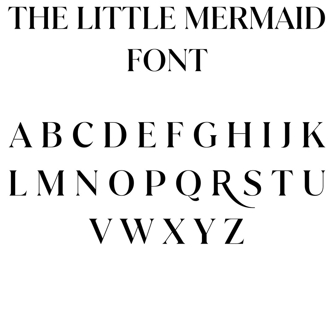 The Little Mermaid Font TTF, the Little Mermaid Alphabet TTF, Font TTF ...