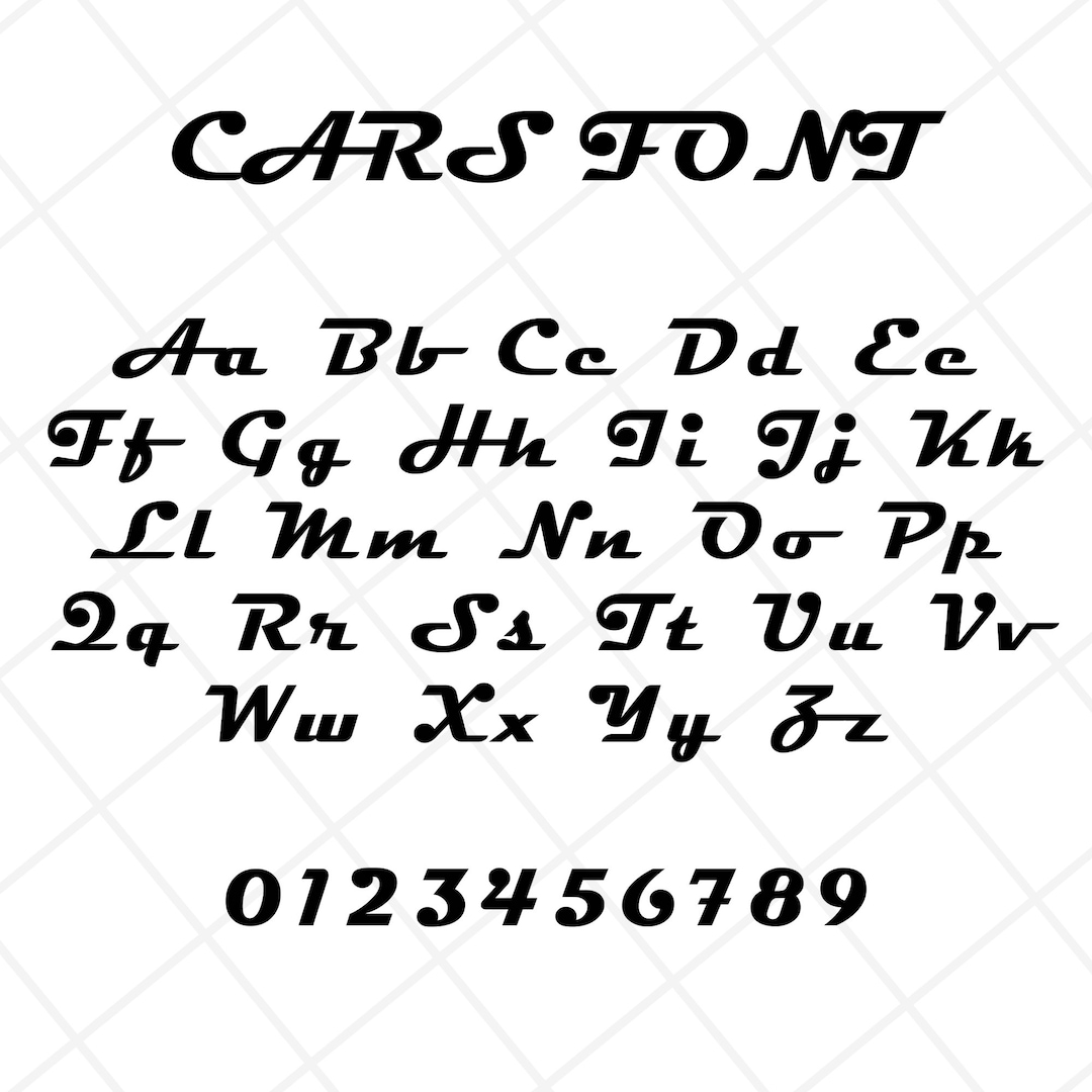 Cars Letters SVG, Cars Font Otf, Baby Shirt Diy Personalized Logo Car ...