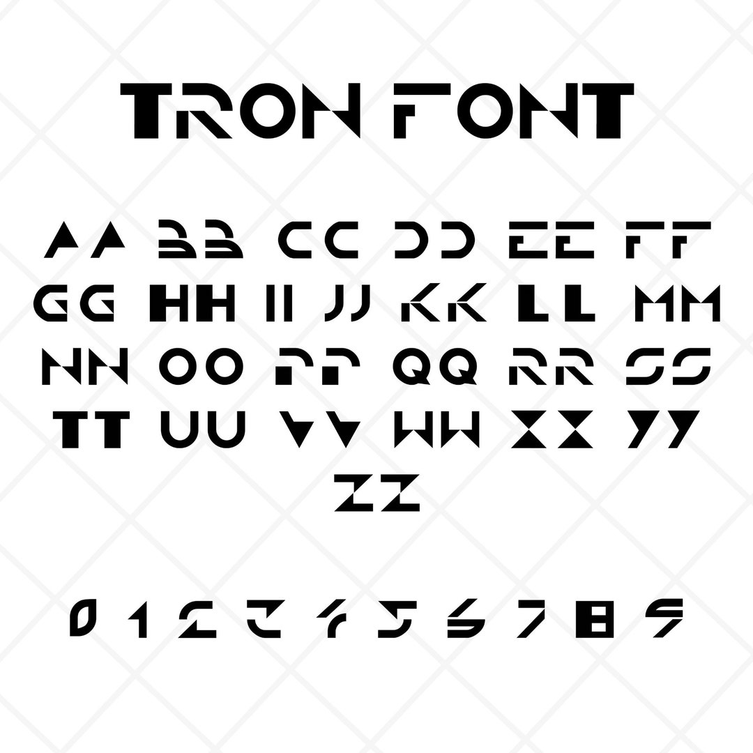 Tron Font, Tron Svg, Tron Font Svg, Tron Font Cricut, Tron Font ...