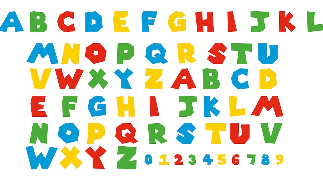 Super Mario Font, Mario Alphabet Svg, Super Mario Font Svg, Mario Font ...
