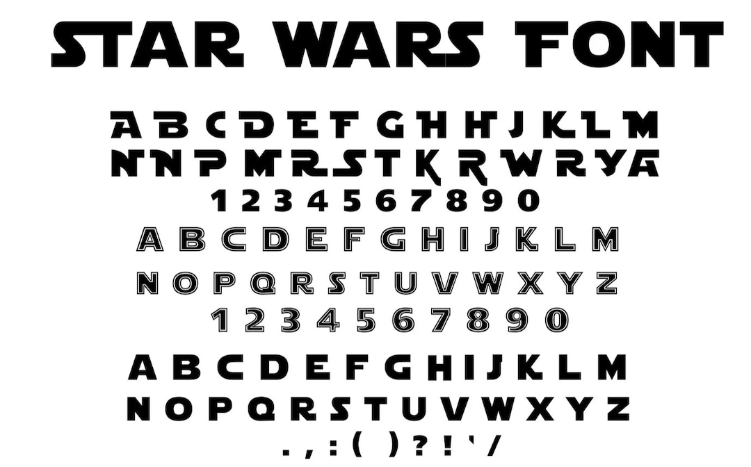 Star Wars Fonts Collection Svg,, Font Svg, Star Wars Alphabet Svg ...