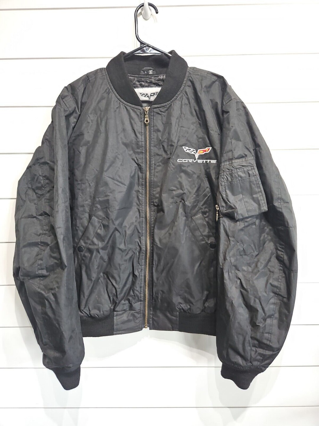Vtg Chevrolet Corvette Chevy Bomber Jacket Mens Large Heartbeat America ...