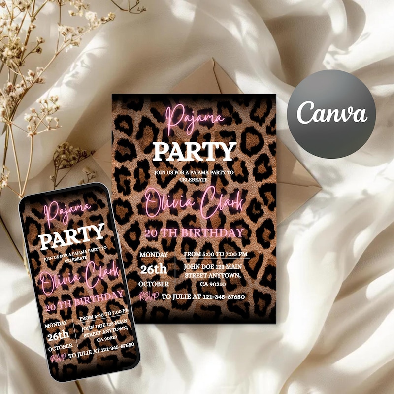 Leopard Print Invitations - Etsy