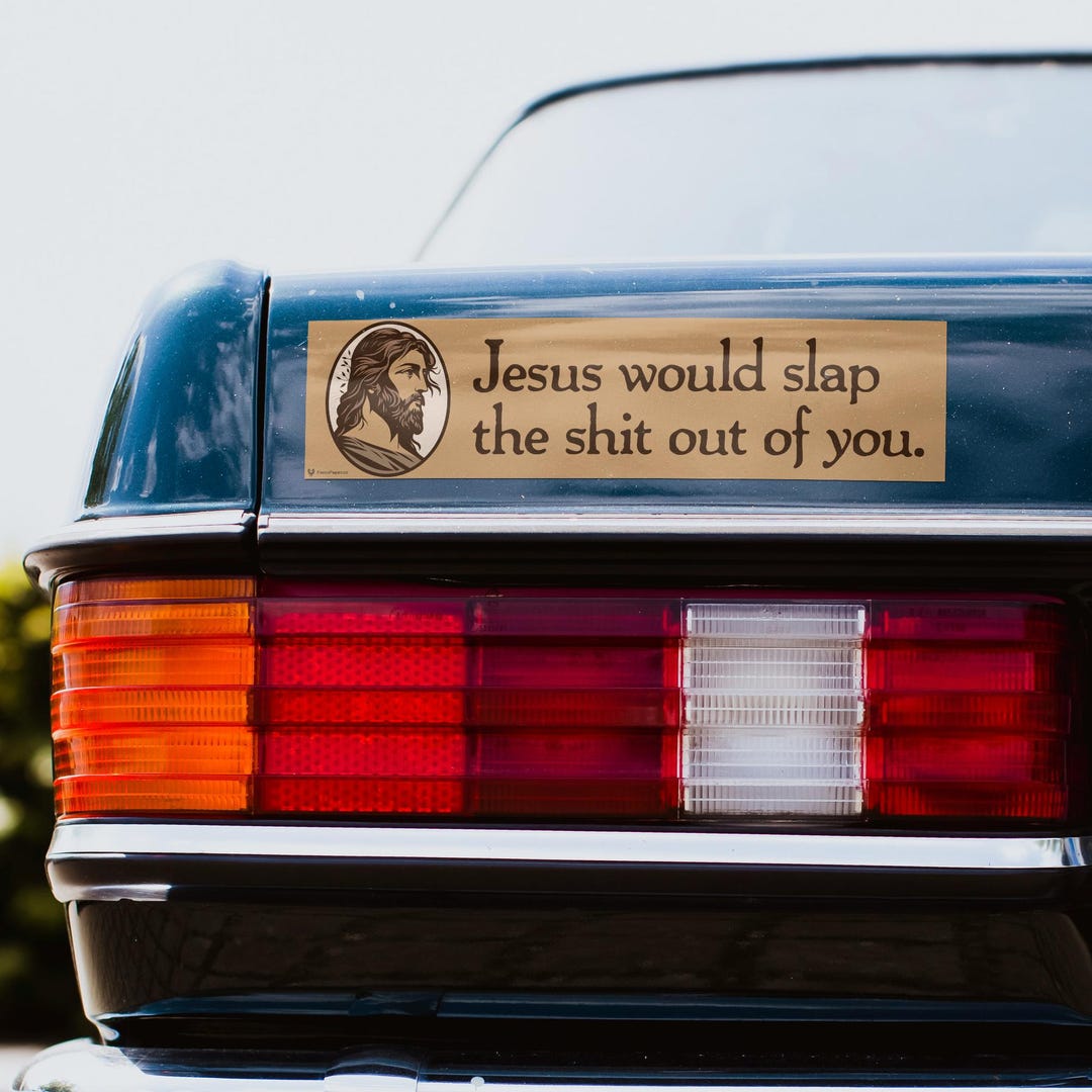Humorous Jesus Bumper Stickers - Funny Car Decal, Christian Humor, Auto ...