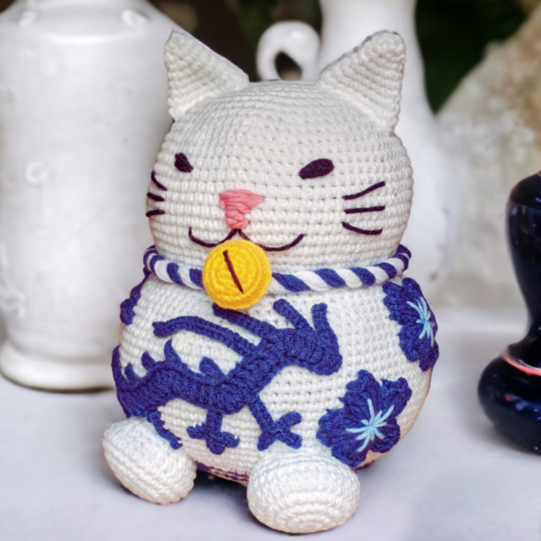 Porcelain Lucky Cat Vase PDF Crochet Instructions - Christmas and ...