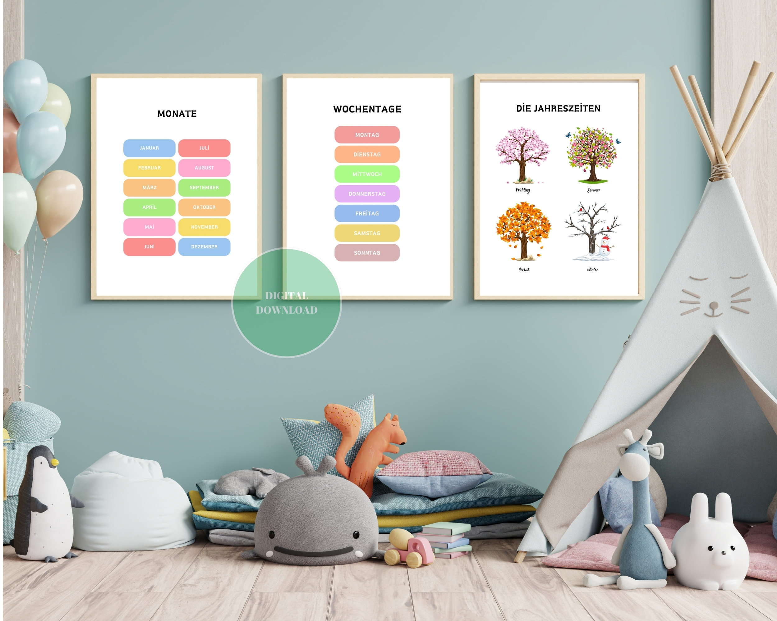 Digital, Printable School Posters: 12 Learning Posters for Learning ...