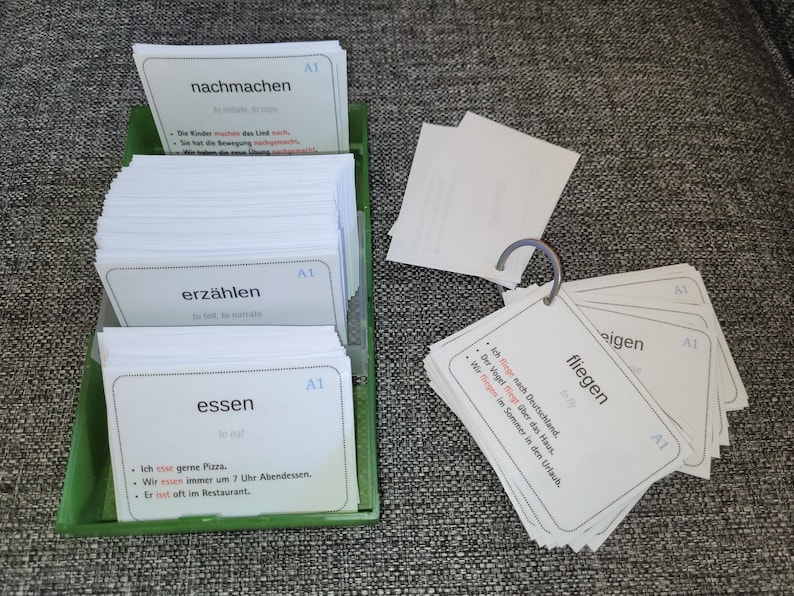 A1 German Verbs – 234 Flashcards With English Explanations & Examples ...