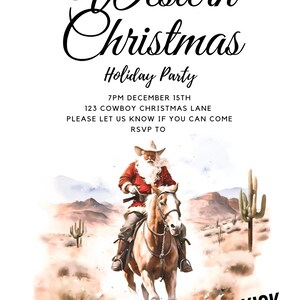 Cowboy Santa Western Christmas Invitation - Etsy