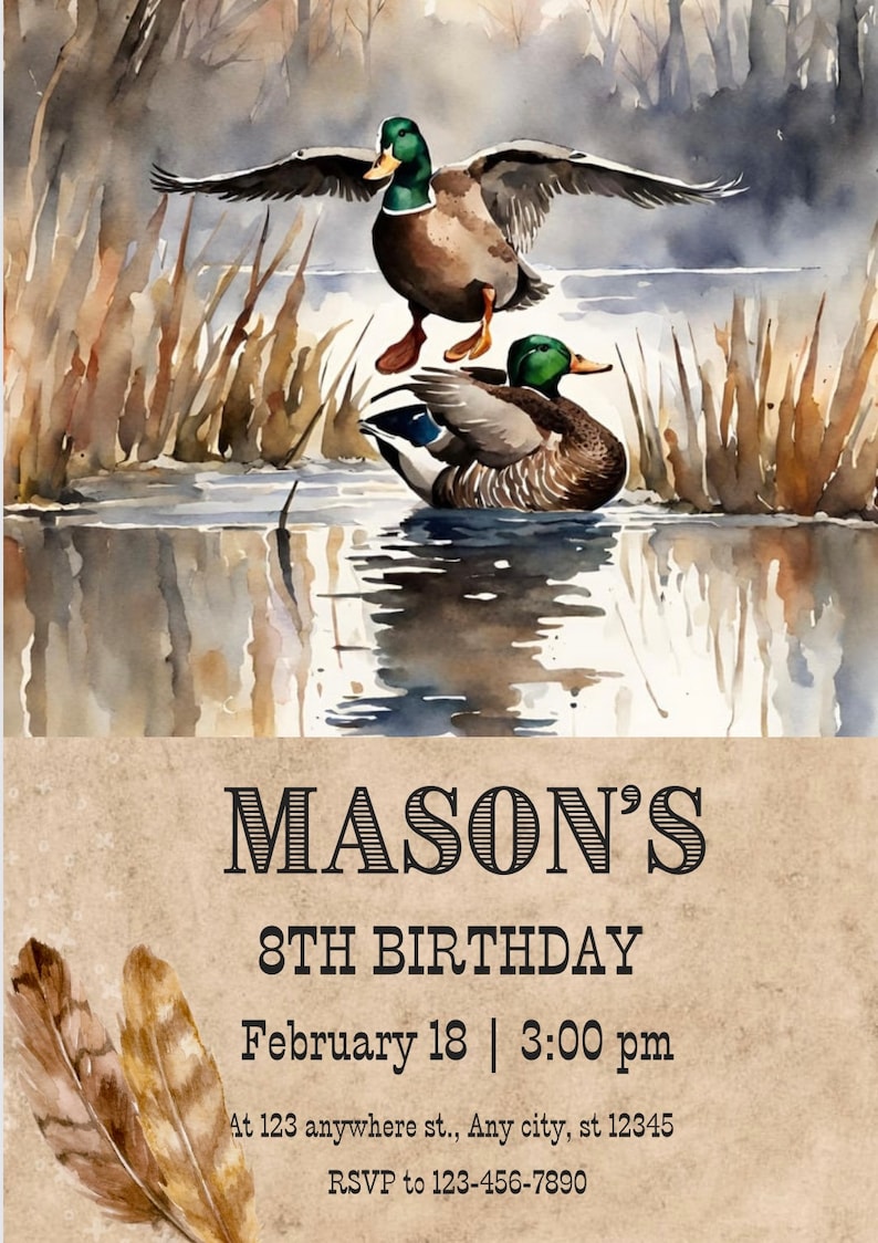 Duck Hunter Birthday Invitation - Etsy