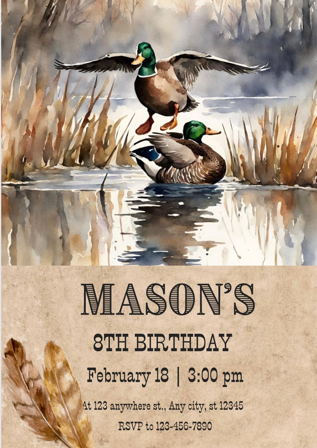 Duck Hunter Birthday Invitation - Etsy