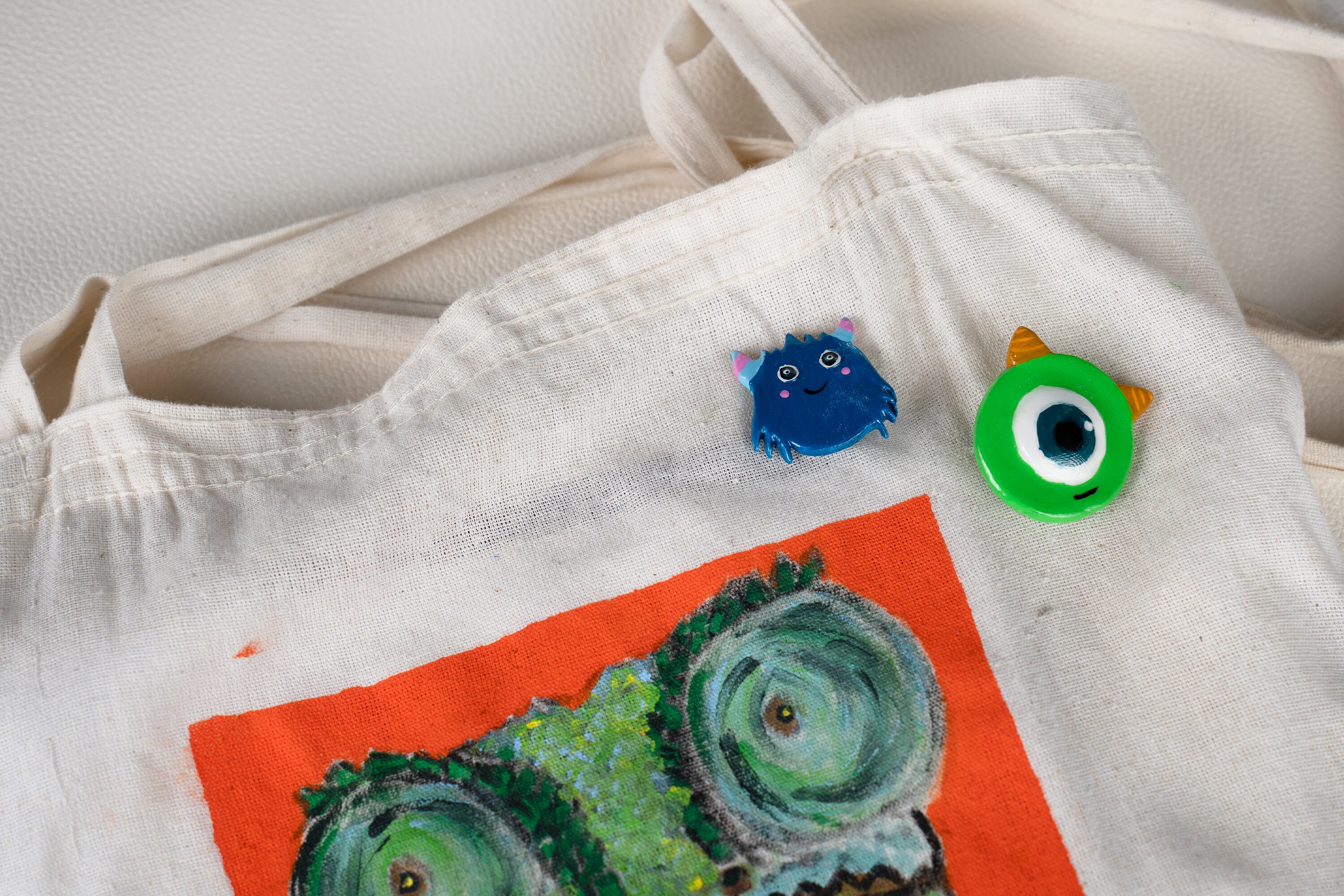 Handmade Clay Monster Pins, Handmade Clay Pins, Green Monster Clay Pins ...