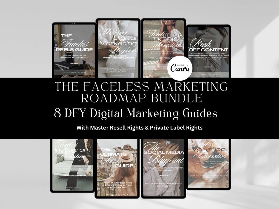 Faceless Digital Marketing Bundle 8 Done For You Guides Make Passive