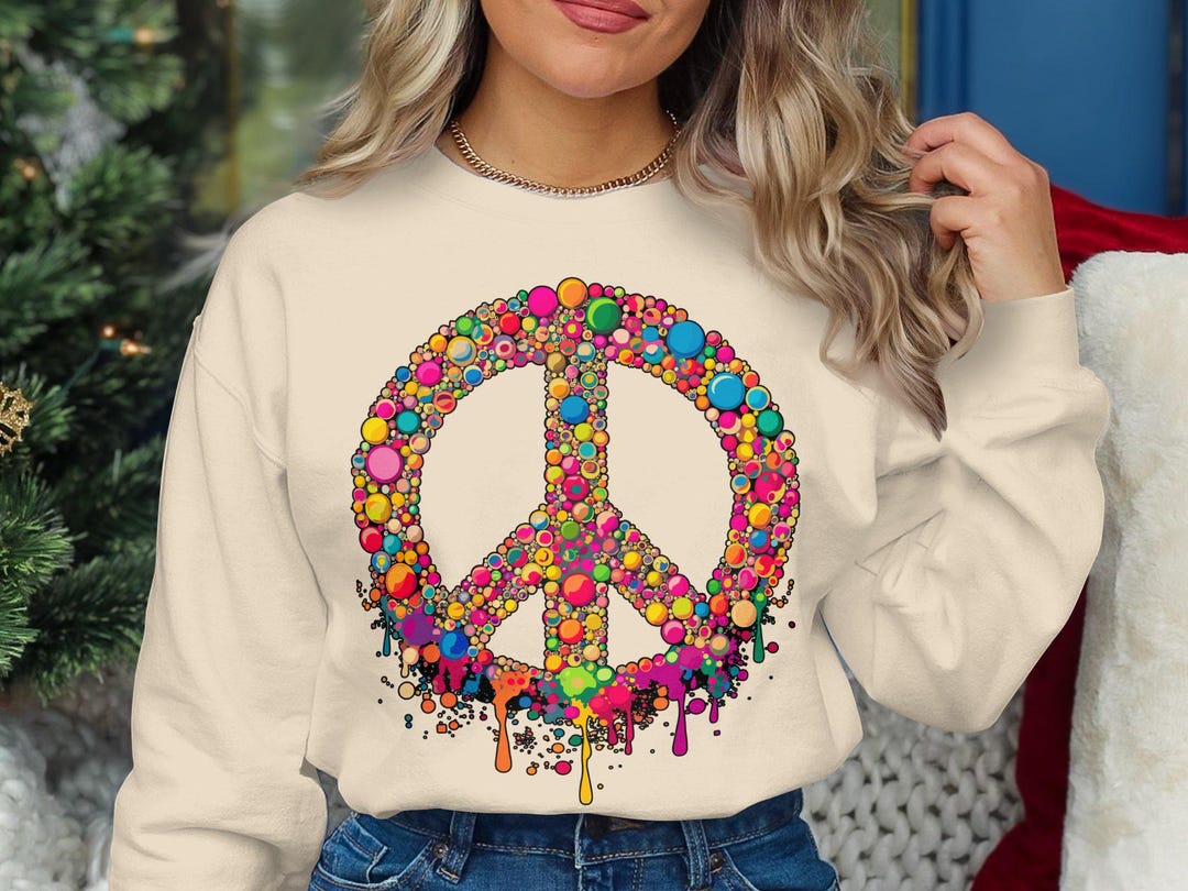 Peace Sign PNG, Colorful Bubble Art, Psychedelic Digital Print, Groovy ...