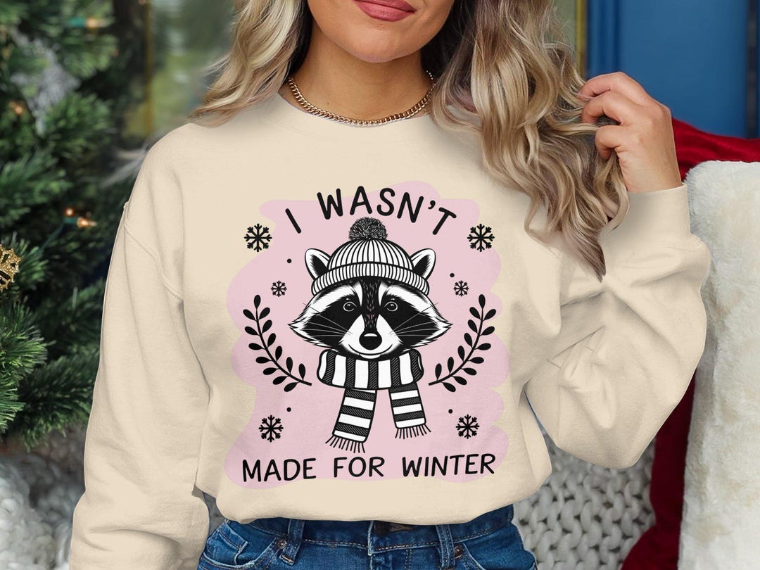 Raccoon Winter Quote PNG, Cute Raccoon Illustration, Rustic Animal Art ...