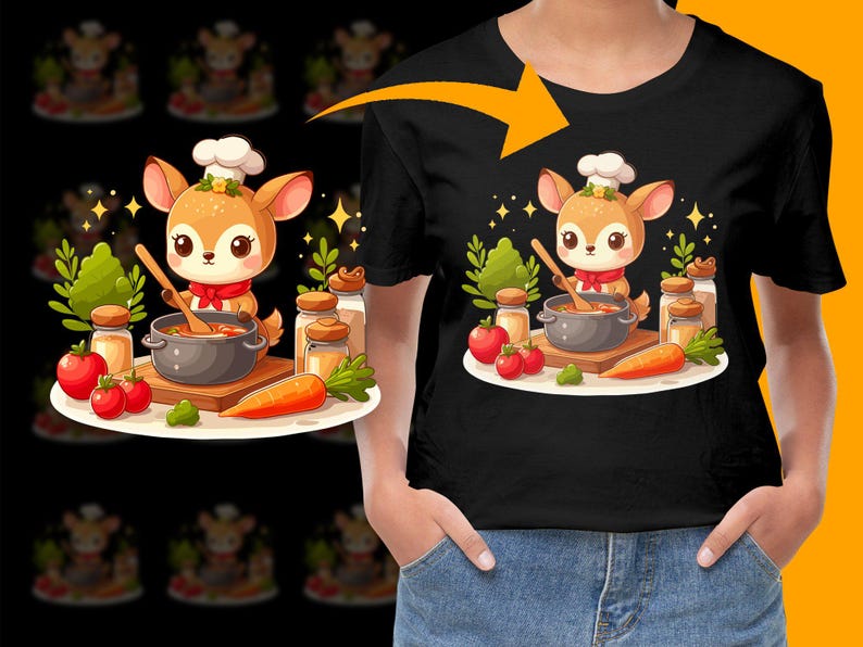 Cute Chef Deer PNG, Animal Cooking Clipart, Woodland Kitchen ...