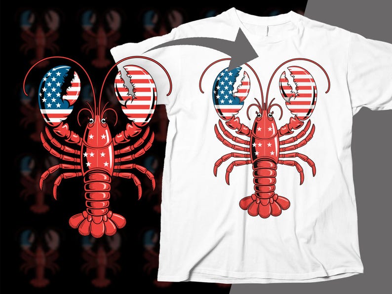 American Flag Lobster Patriotic 4th of July PNG, Free Commercial Use ...