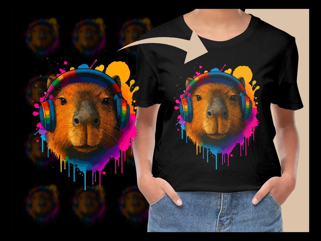 Capybara With Headphones Music PNG, Free Commercial Use, Instant ...