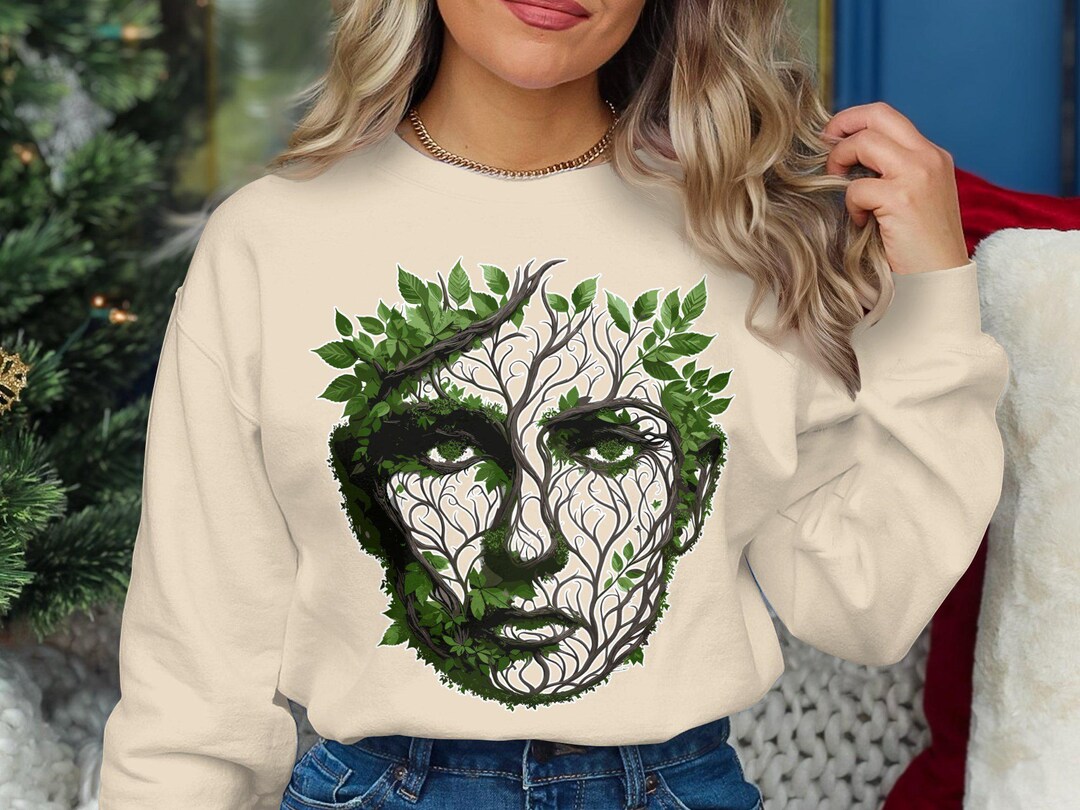 Tree Face Art PNG, Nature Inspired Digital Art, Greenery Face Design ...