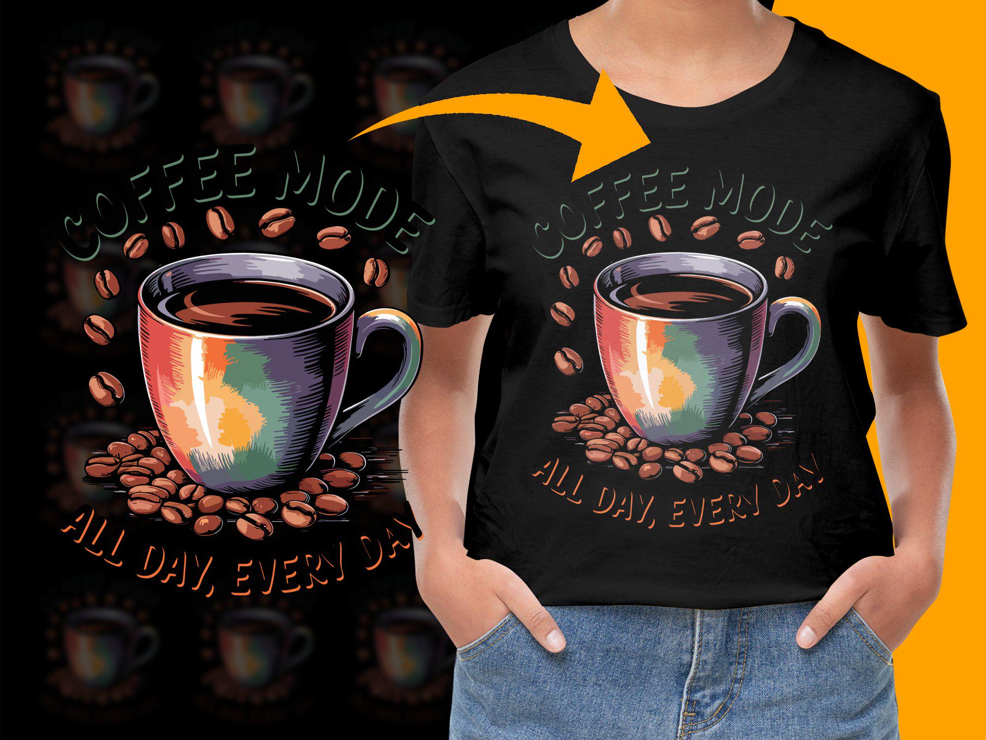 Coffee Mode PNG, All Day Every Day Coffee Cup Clip Art, Retro Coffee ...