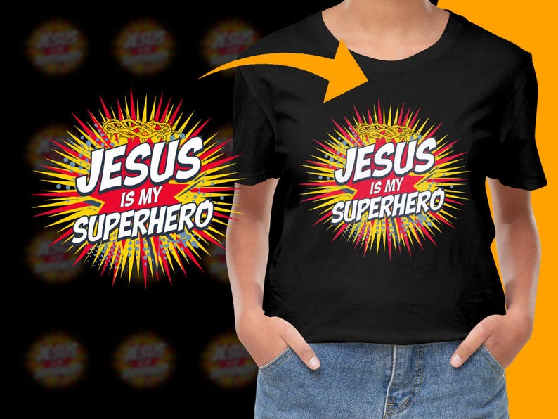 Jesus is My Superhero PNG, Christian Wall Art, Religious Decor, Faith ...