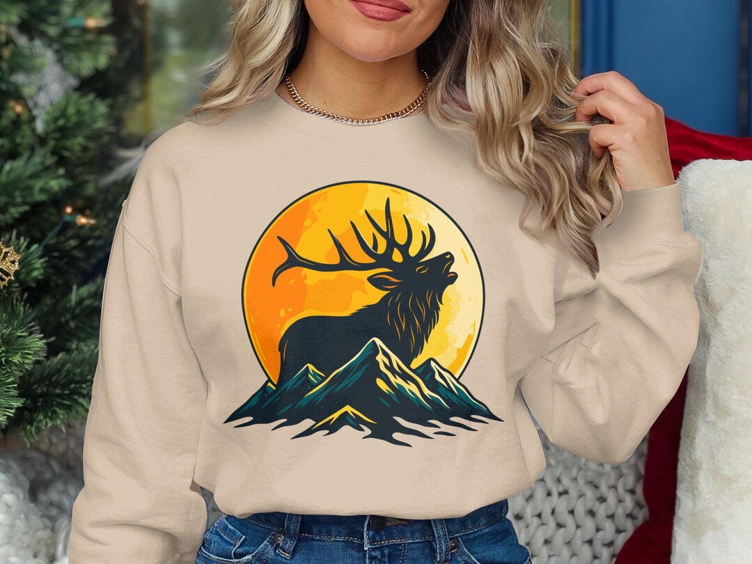 Elk Roaring Over Mountains PNG, Antler Silhouette Clipart, Forest ...