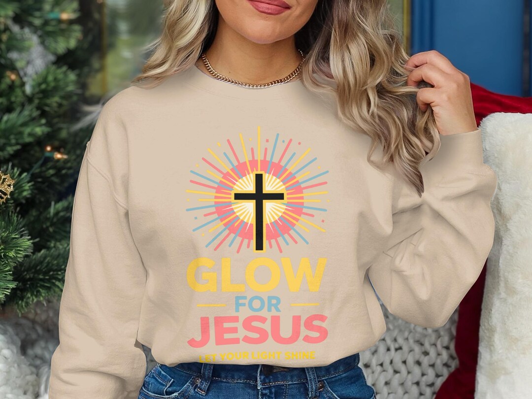 Glow for Jesus, Digital PNG, Christian Cross, Faith, Church Printable ...
